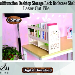 Laser Cut Multifunction Desktop Storage Rack Bookcase Shelf Svg Cdr Dxf ...
