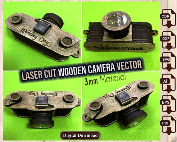 Laser Cut Decorative Wooden Camera Vector Camera Toy Svg Dxf - Etsy