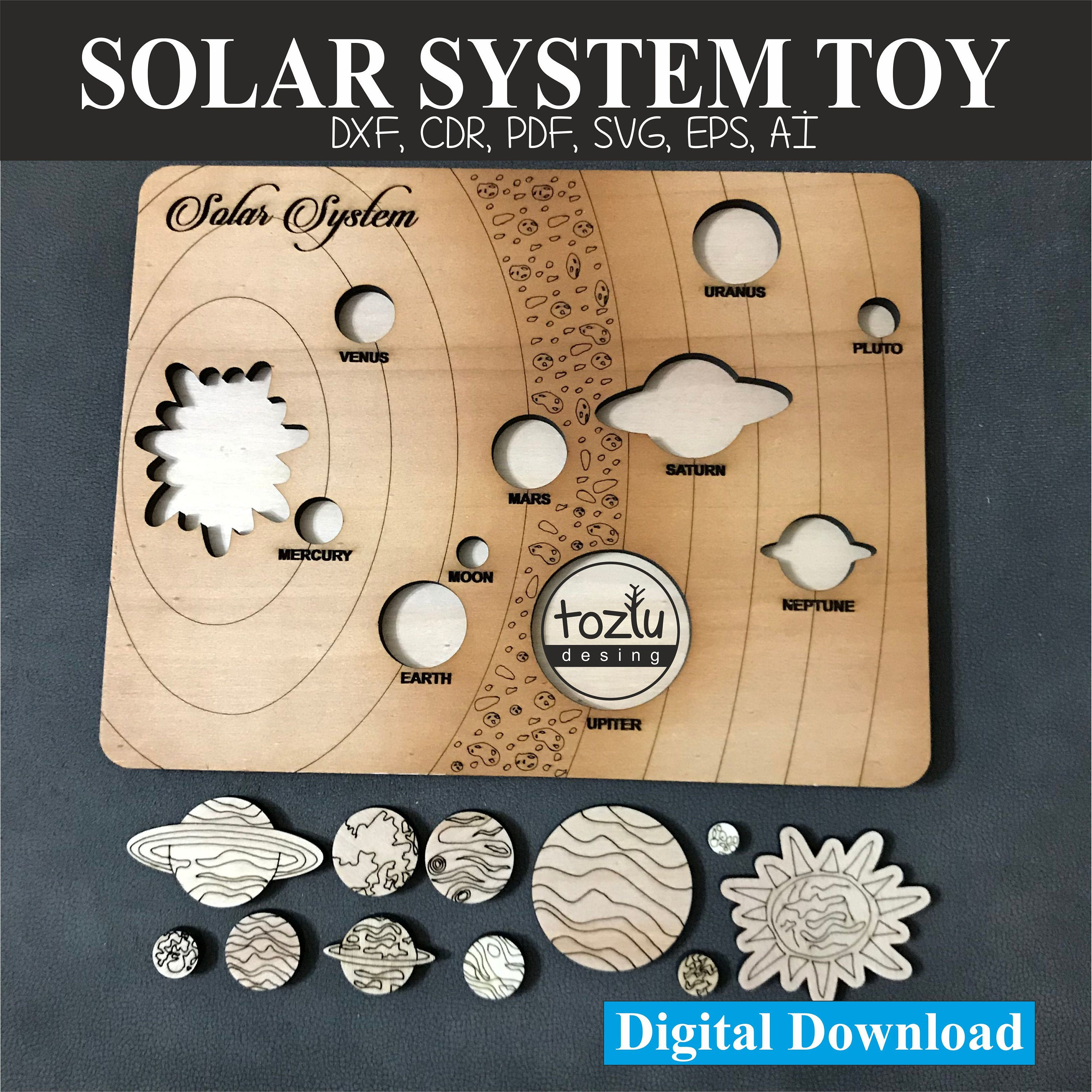 Solar System Toy Vector Laser Cut File - Etsy