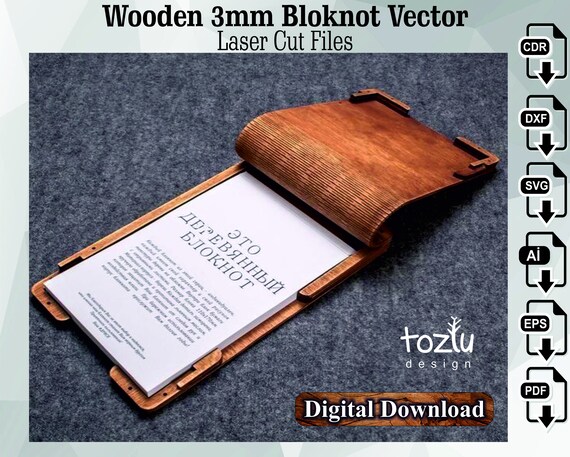 Laser Cut Wooden Svg 3mm Bloknot Vector File - Etsy