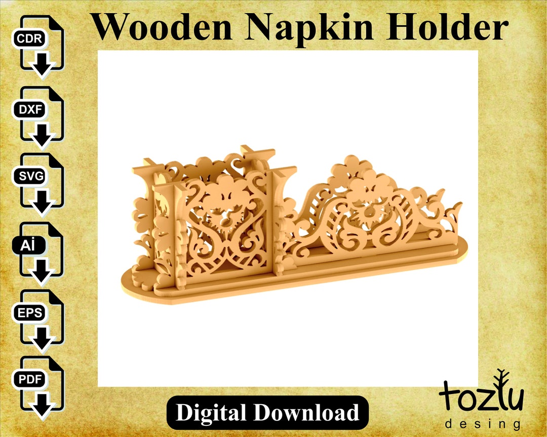 Napkin Holder Vector File - Etsy