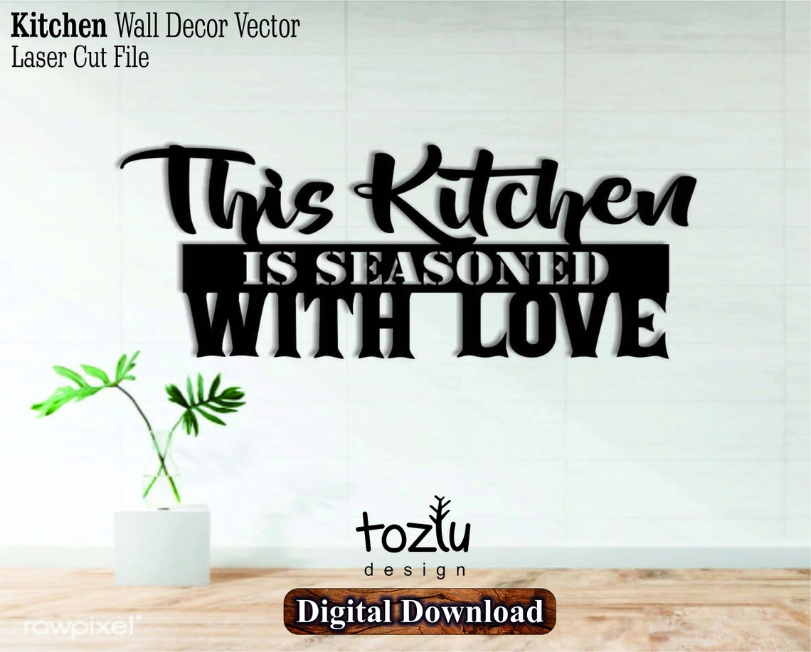 Kitchen Laser Cut Wall Decor Vector Svg Cdr Dxf Ai Pdf Eps - Etsy