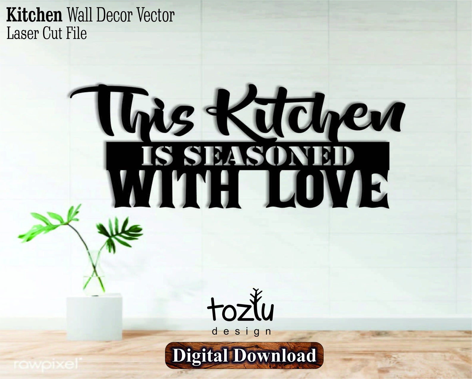 Kitchen Laser Cut Wall Decor Vector Svg Cdr Dxf Ai Pdf Eps - Etsy
