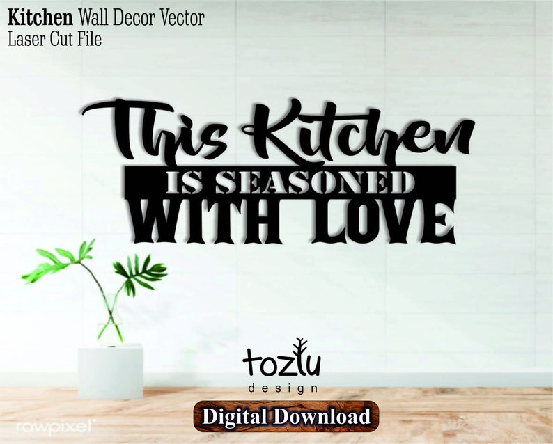 Kitchen Laser Cut Wall Decor Vector Svg Cdr Dxf Ai Pdf Eps - Etsy