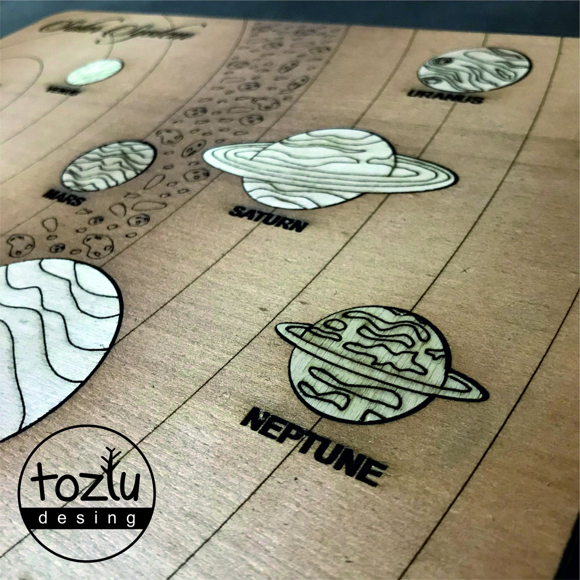 Solar System Toy Vector Laser Cut File - Etsy