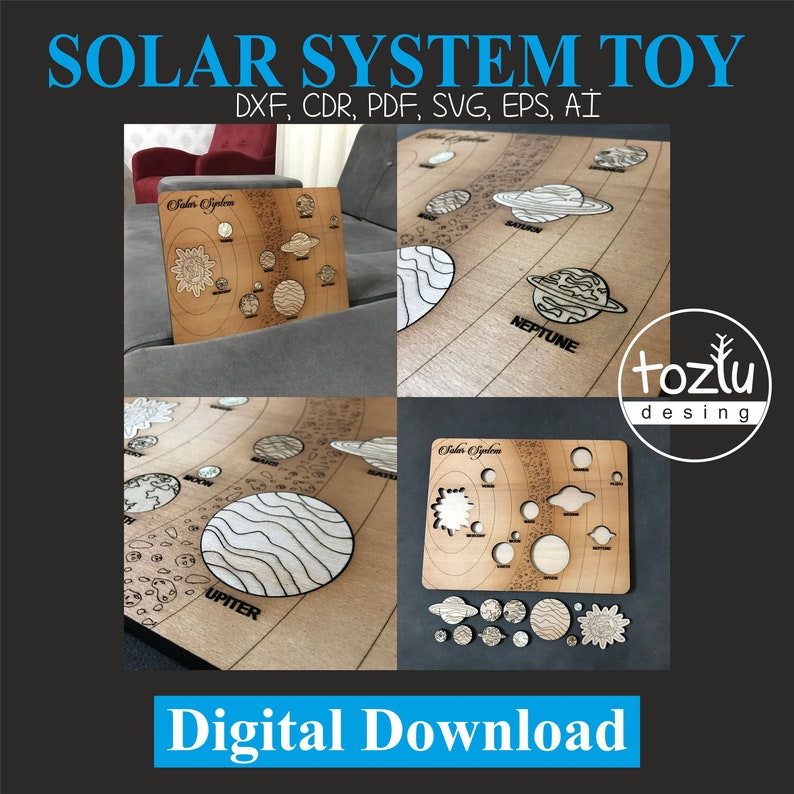 Solar System Toy Vector Laser Cut File - Etsy Canada