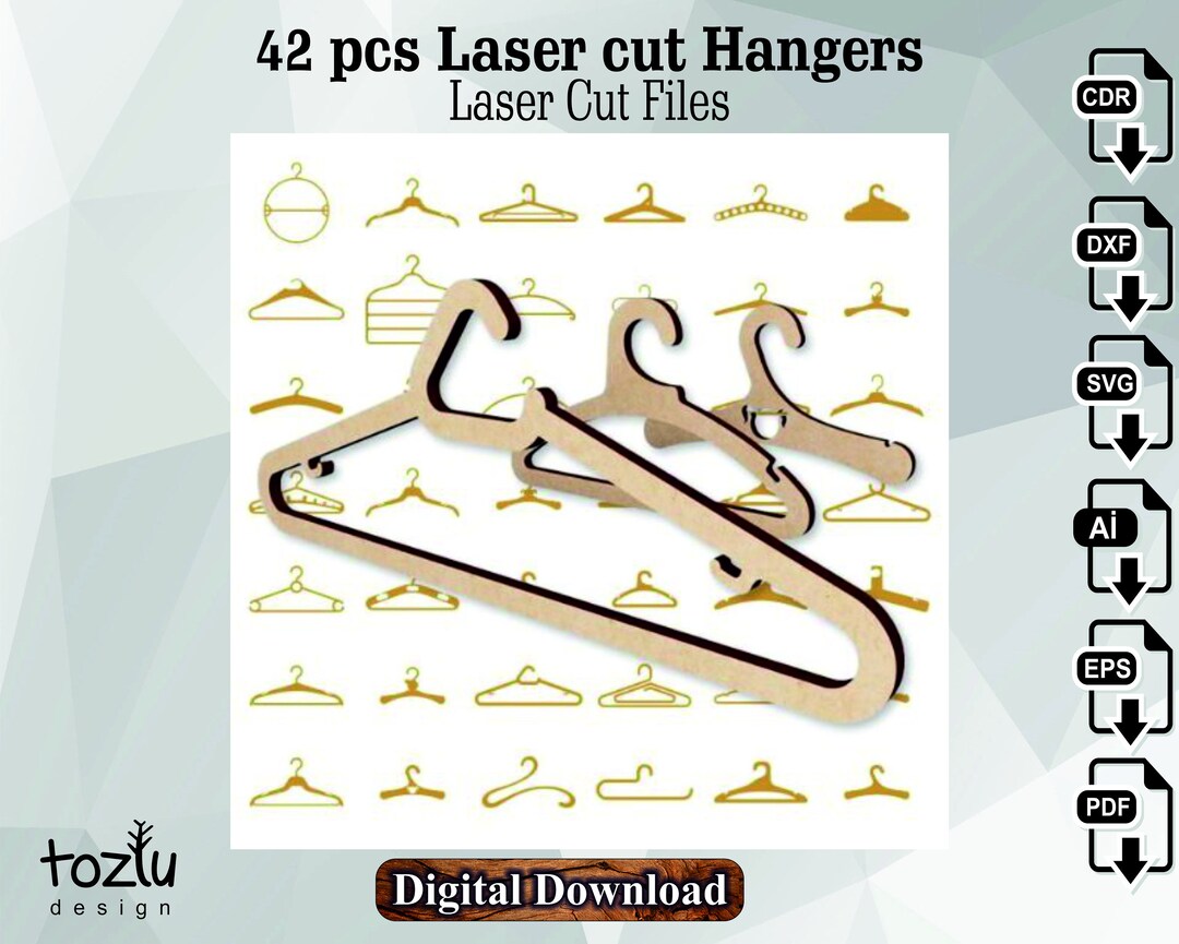 42pcs Hanger Svg Bundle, Clothes Hanger Svg, Bride Hanger Svg Dxf ...