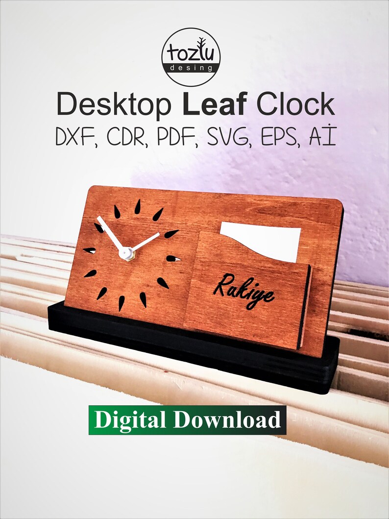 Leaf Pattern Desktop Clock Vector File Dxf Cdr Eps Ai Pdf - Etsy