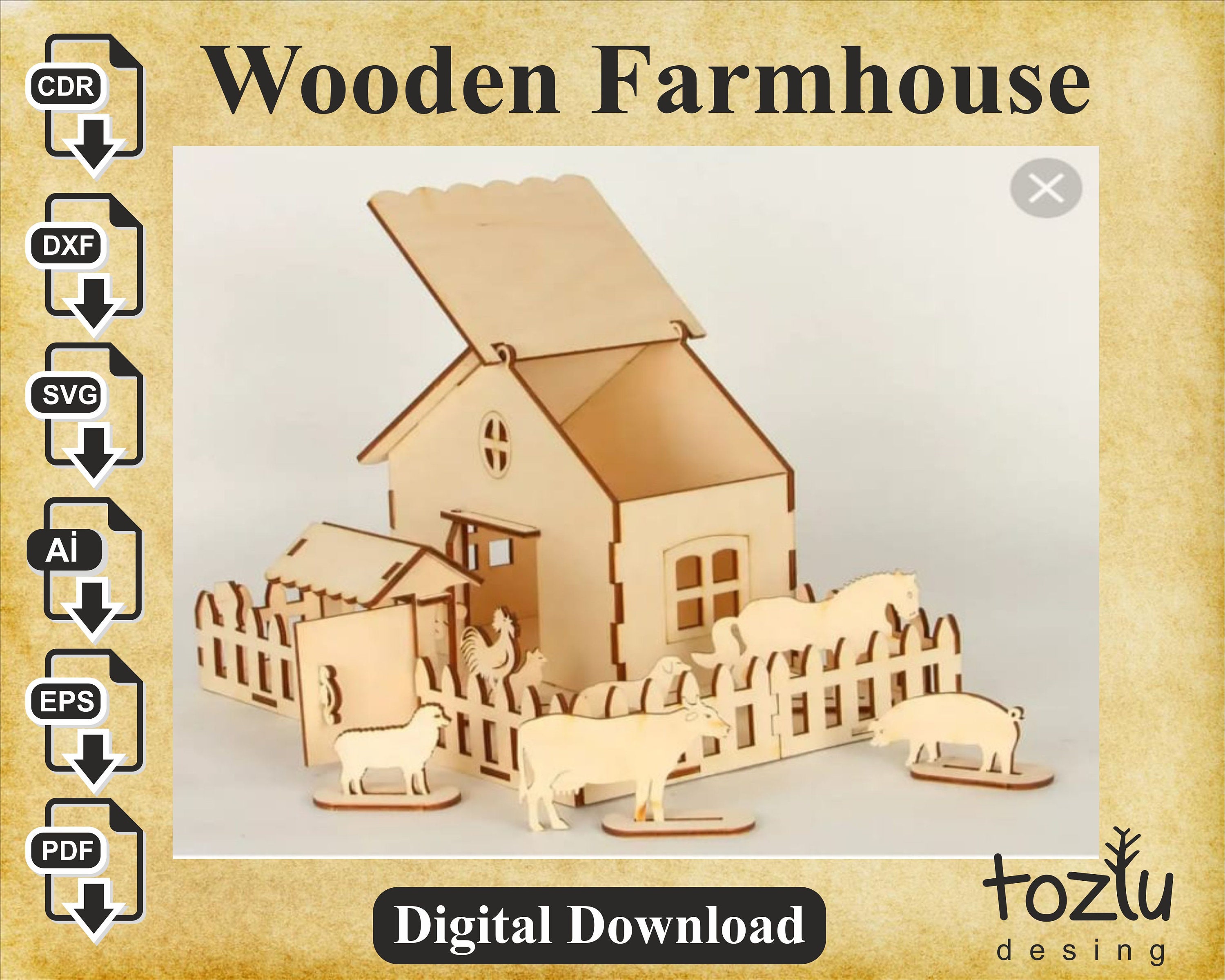 Wooden Farmhouse Vector | Etsy