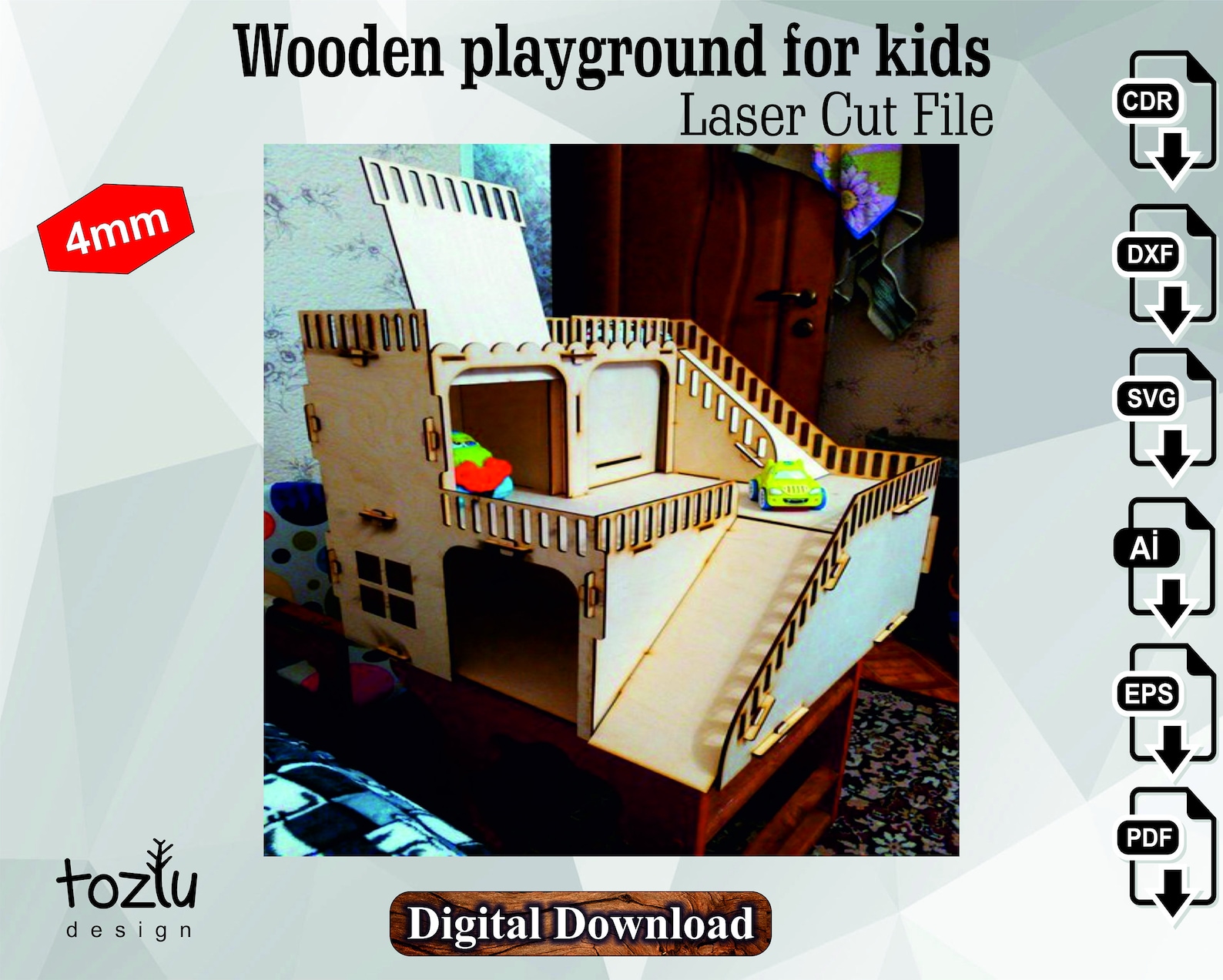 Wooden Svg Laser Cut Playground for Kids Cdr Dxf Pdf Ai Eps - Etsy