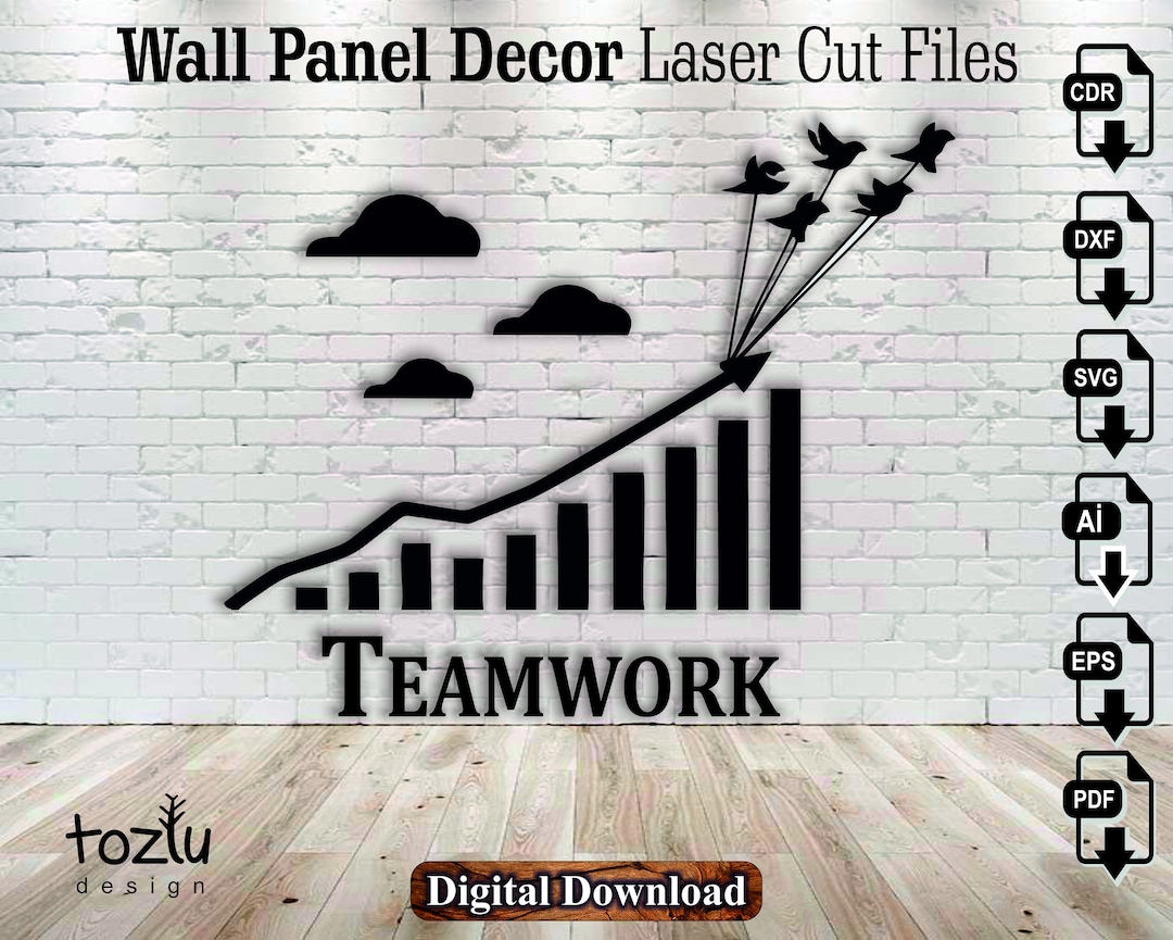 Teamwork Wall Panel Laser Cut Files, SVG DXF CDR (digital Download) - Etsy