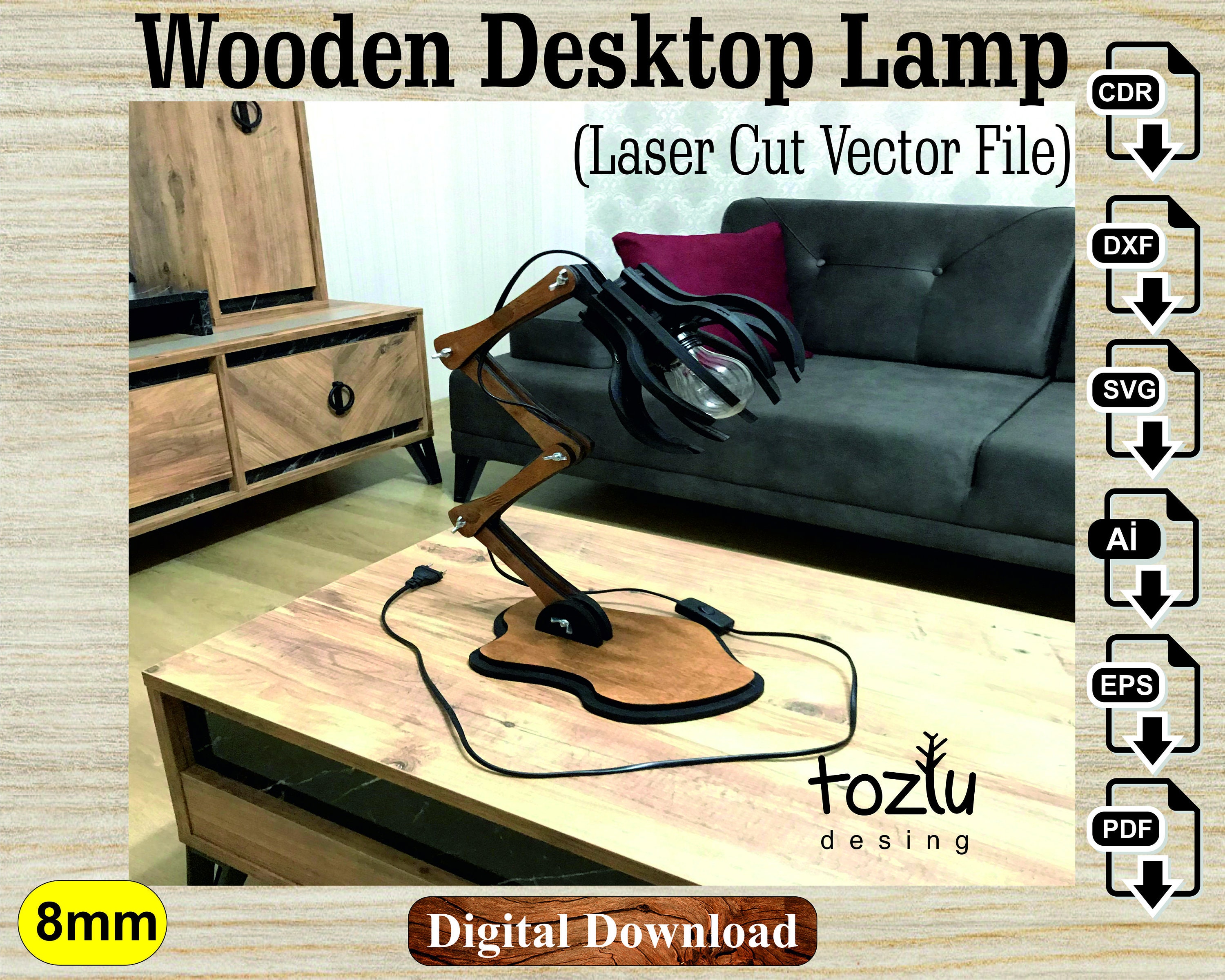 Wooden Pixar Lamp Laser Cut Vector File Svg Cdr Dxf - Etsy