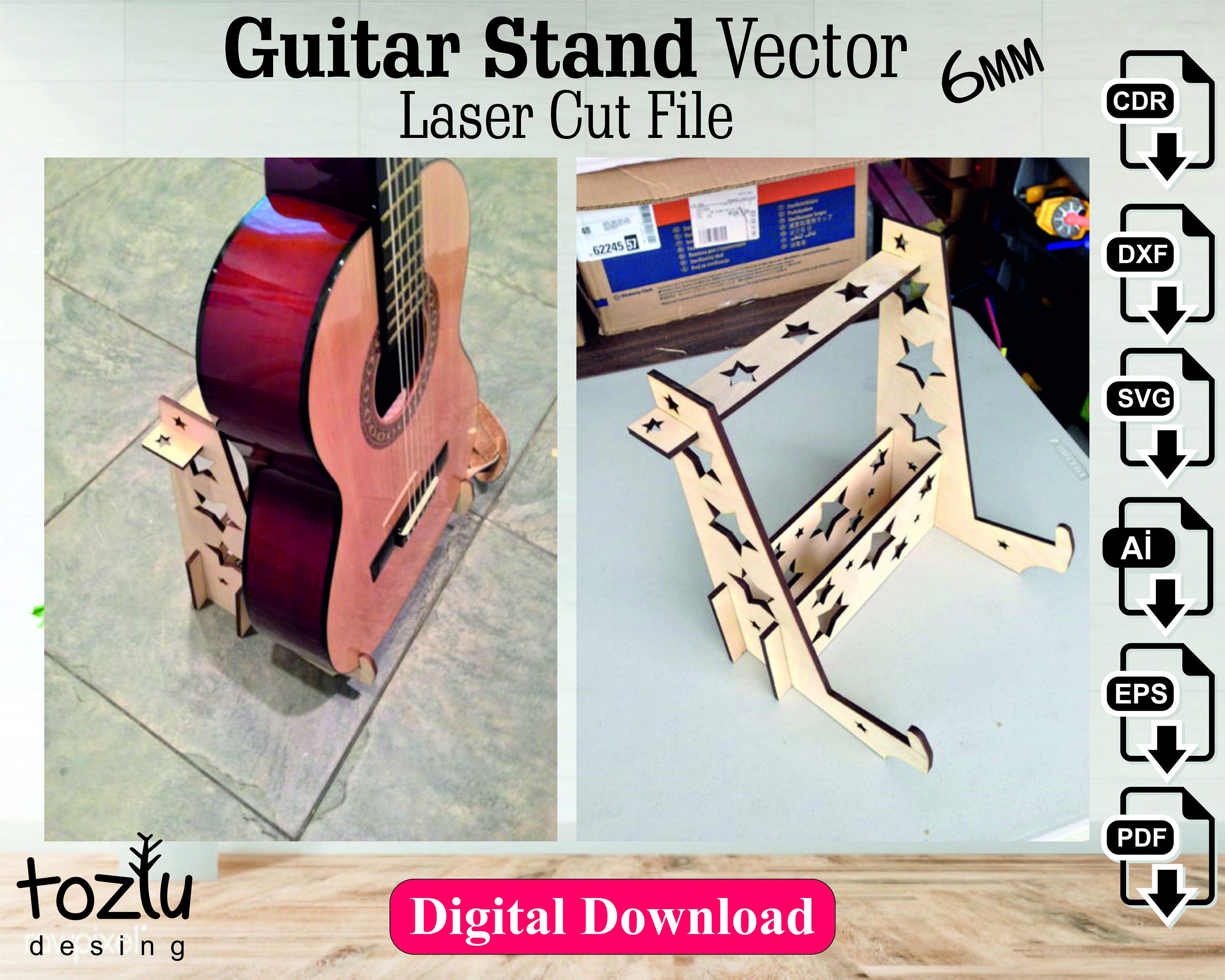 Guitar Stand Vector Laser Cut File Svg - Etsy