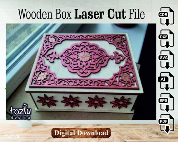 Wooden Pattern Box Laser Cut File Svg Cdr Dxf - Etsy UK