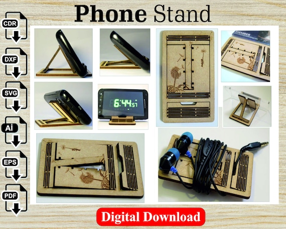 Phone Stand Vector Laser Cut File | Etsy