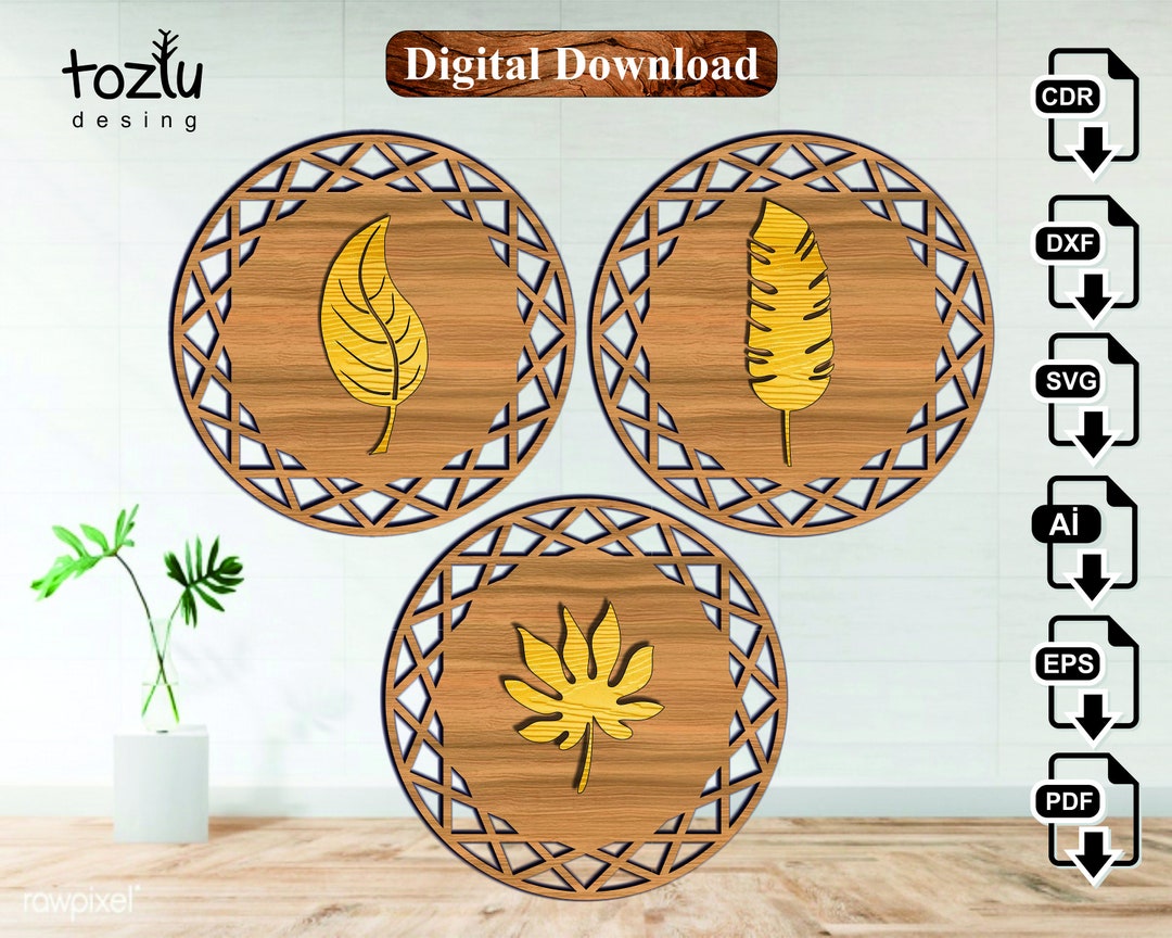 Leaf Desing Vector Laser Cut File - Etsy