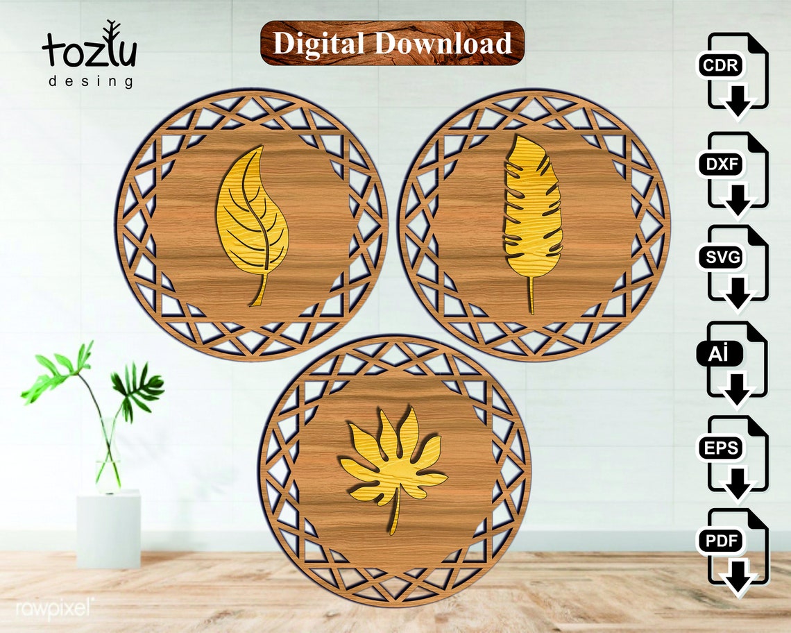 Leaf Desing Vector Laser Cut File - Etsy