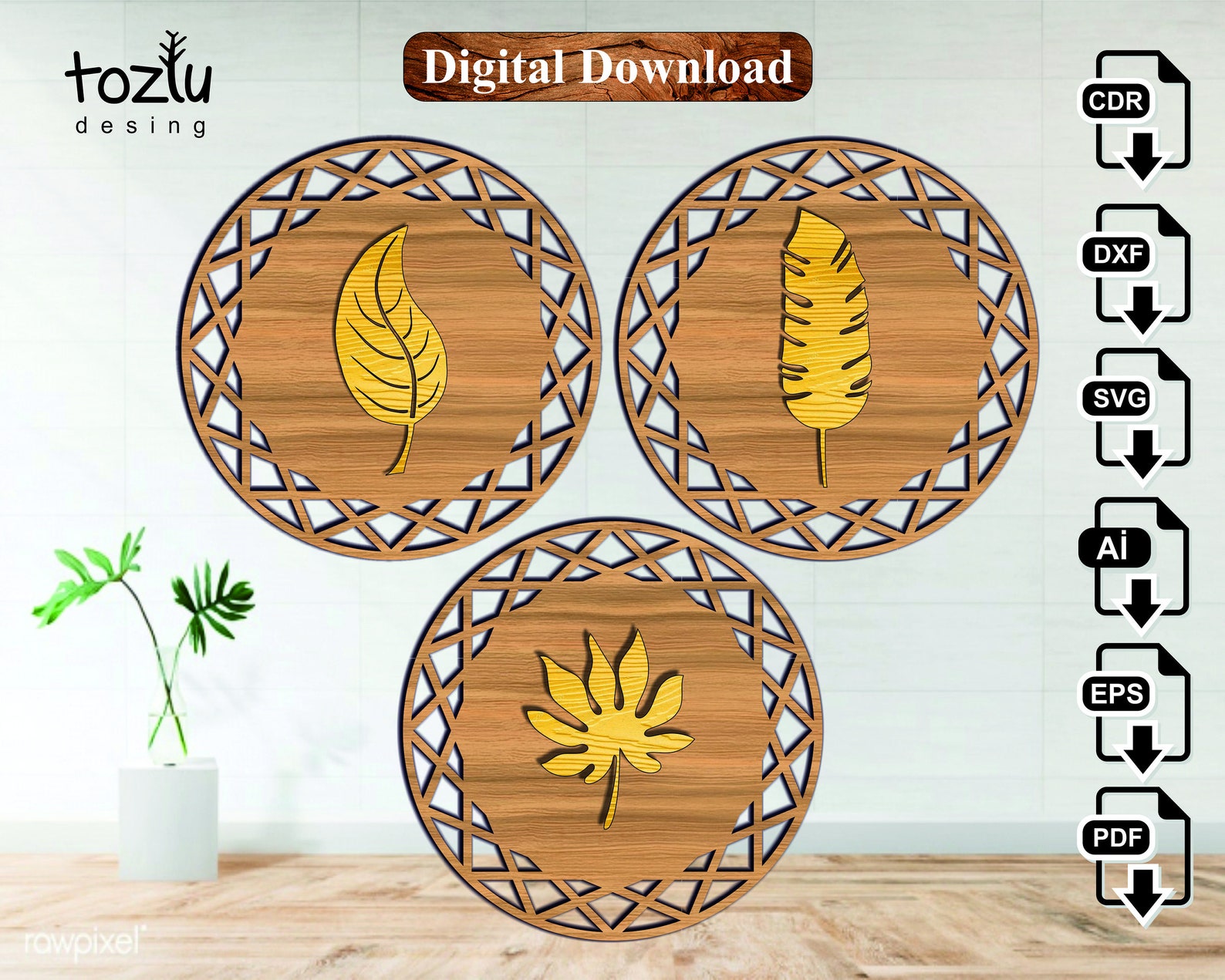 Leaf Desing Vector Laser Cut File - Etsy