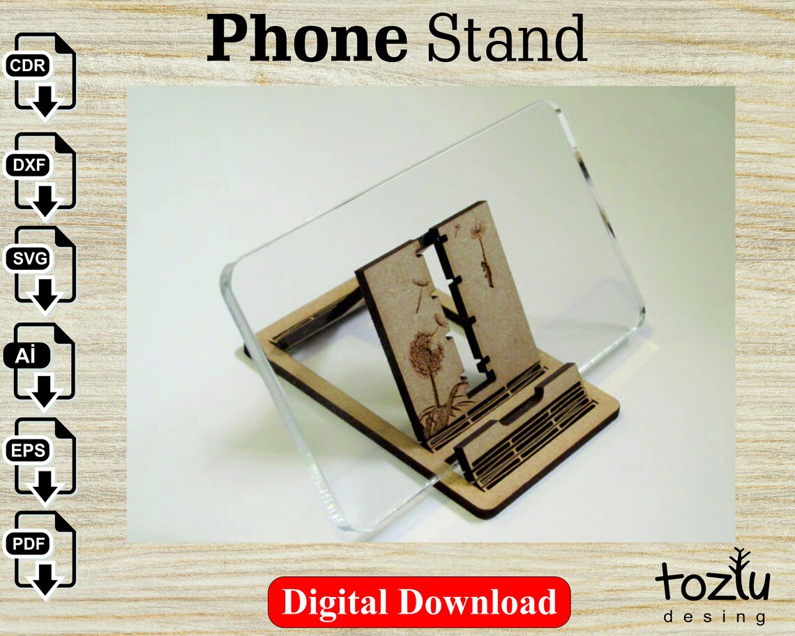 Phone Stand Vector Laser Cut File - Etsy
