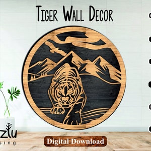 Tiger Wall Decor Laser Cut Vector File Svg Cdr Dxf - Etsy