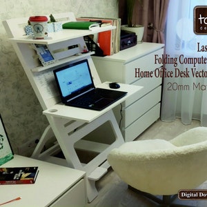 Laser Cut Folding Computer Desk Home Office Desk File Svg Dxf Pdf Ai ...