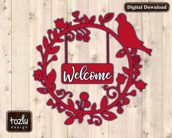 Welcome Laser Cut File Svg Welcome svg Wall art svg Mantle - Etsy México