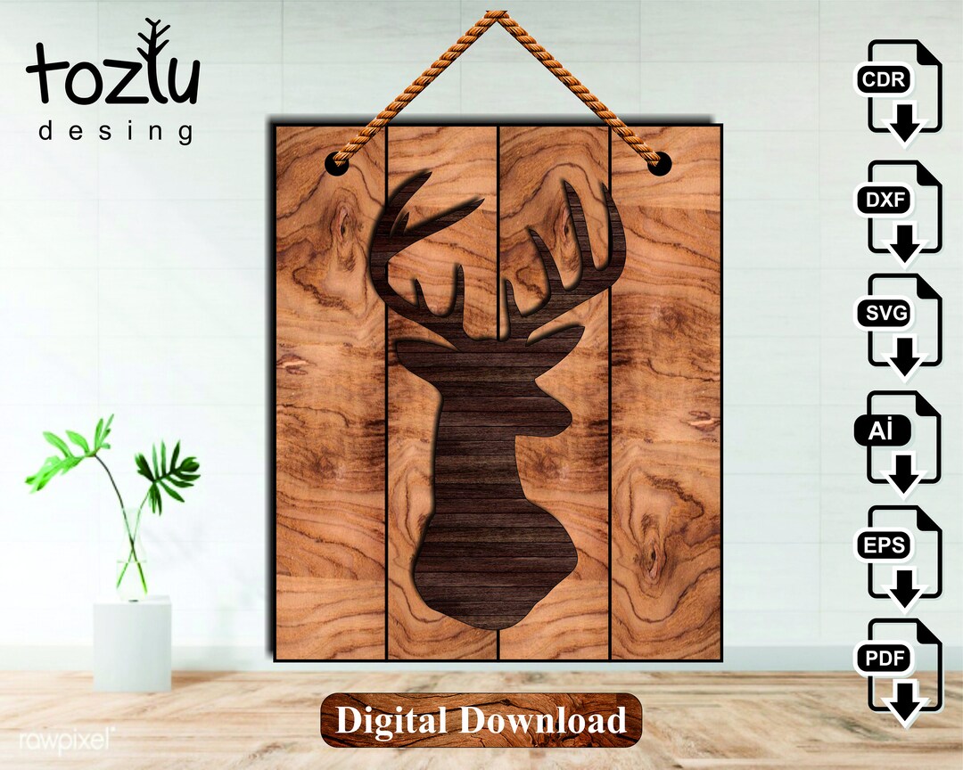 Deer Laser Cut Vector File - Etsy