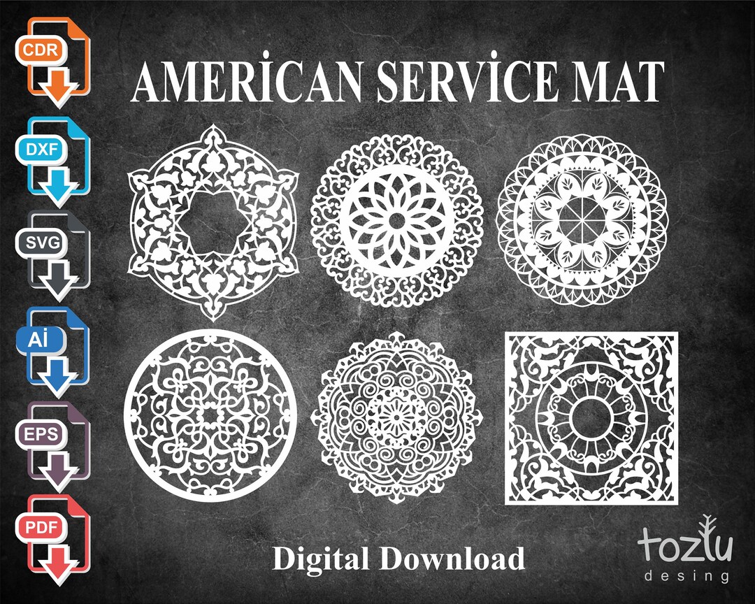 American Service Mat Vector File - Etsy