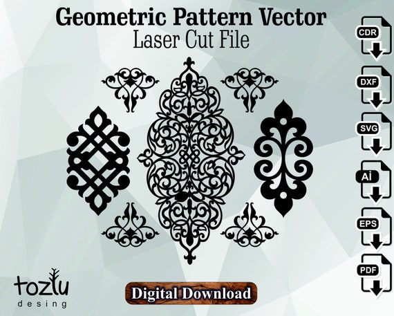 Laser Cut Geometric Pattern Vector File Svg Cdr Dxf | Etsy