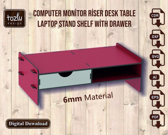 Laser Cut Computer Monitor Riser Desk Table Laptop Stand Shelf - Etsy