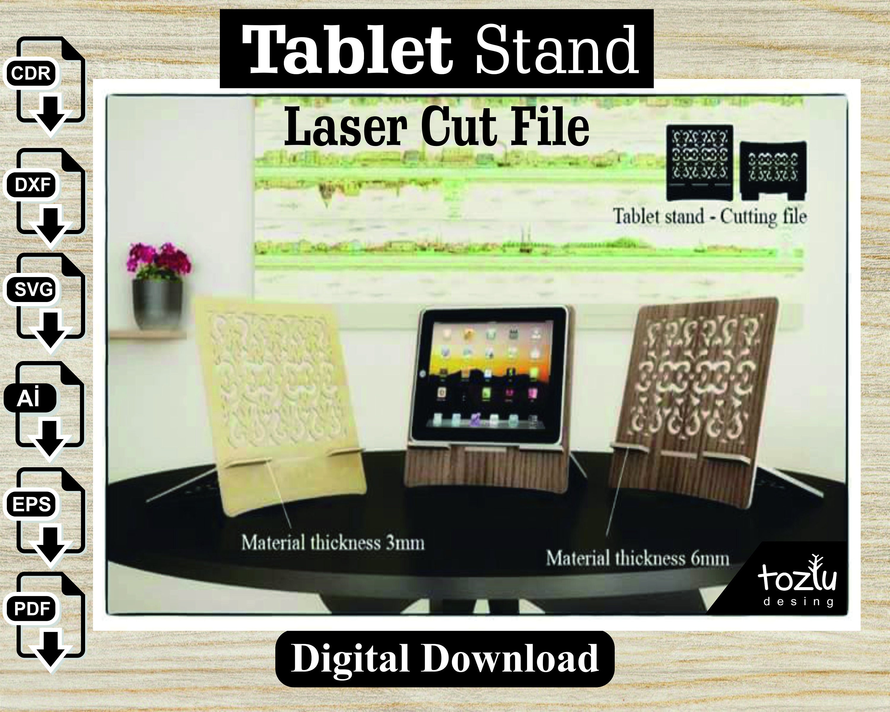 Tablet Stand Laser Cut File Vector - Etsy