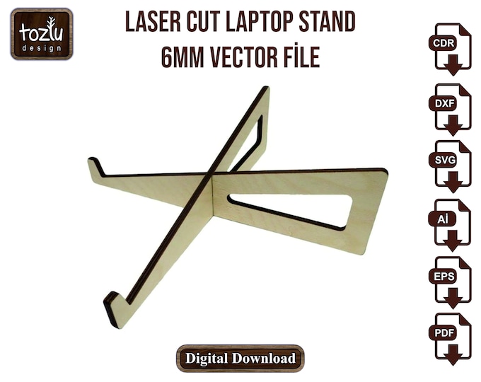 Laptop Stand Digital File for Laser and CNC | CDR SVG Pdf | Laser Cut ...
