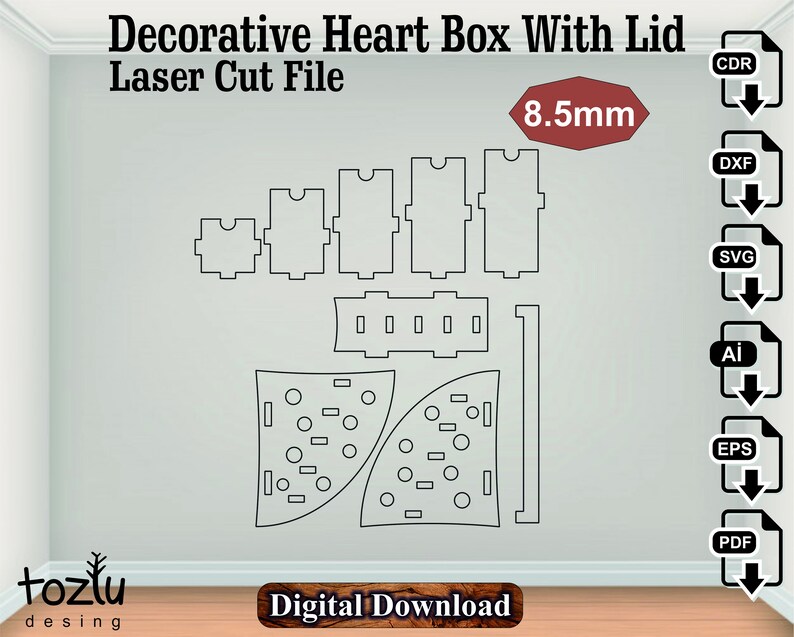Laser Cut Desk Remote Control Holder Storage Box Vector File - Etsy