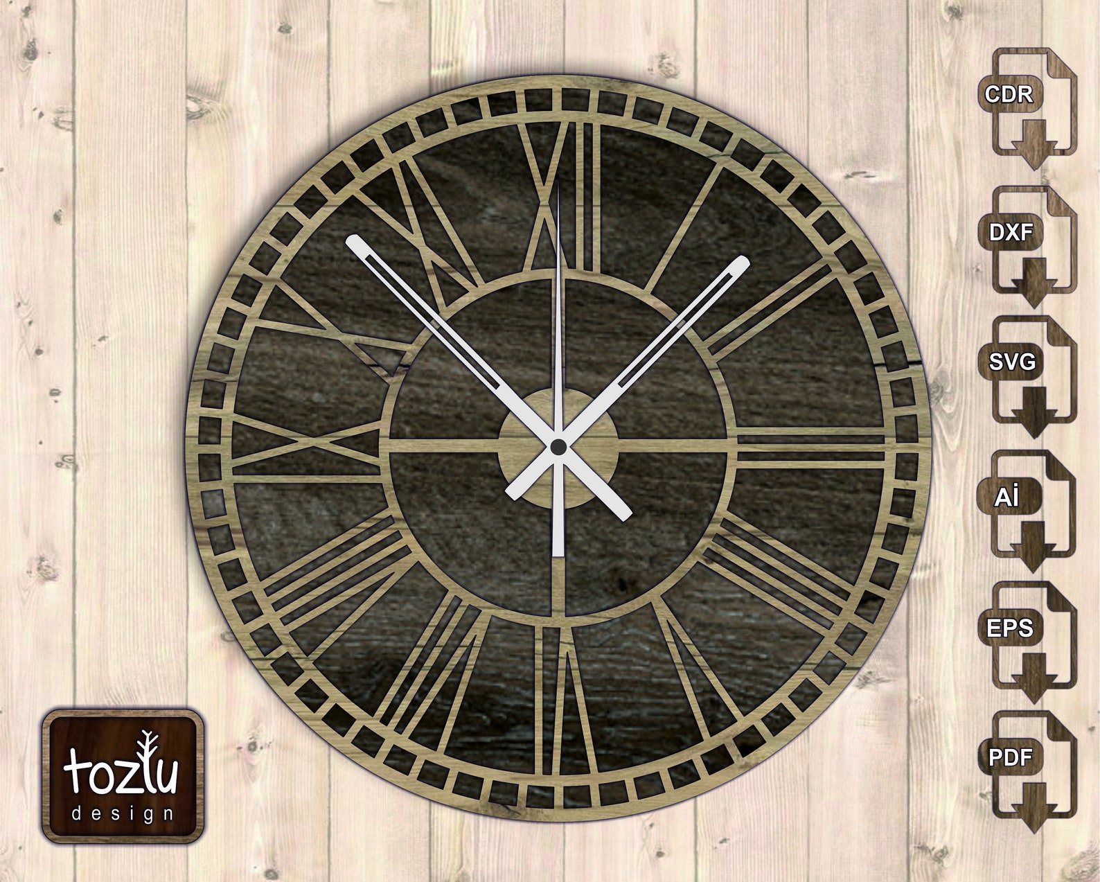 Vintage Wooden Clock Laser Cut File (digital Download) - Etsy