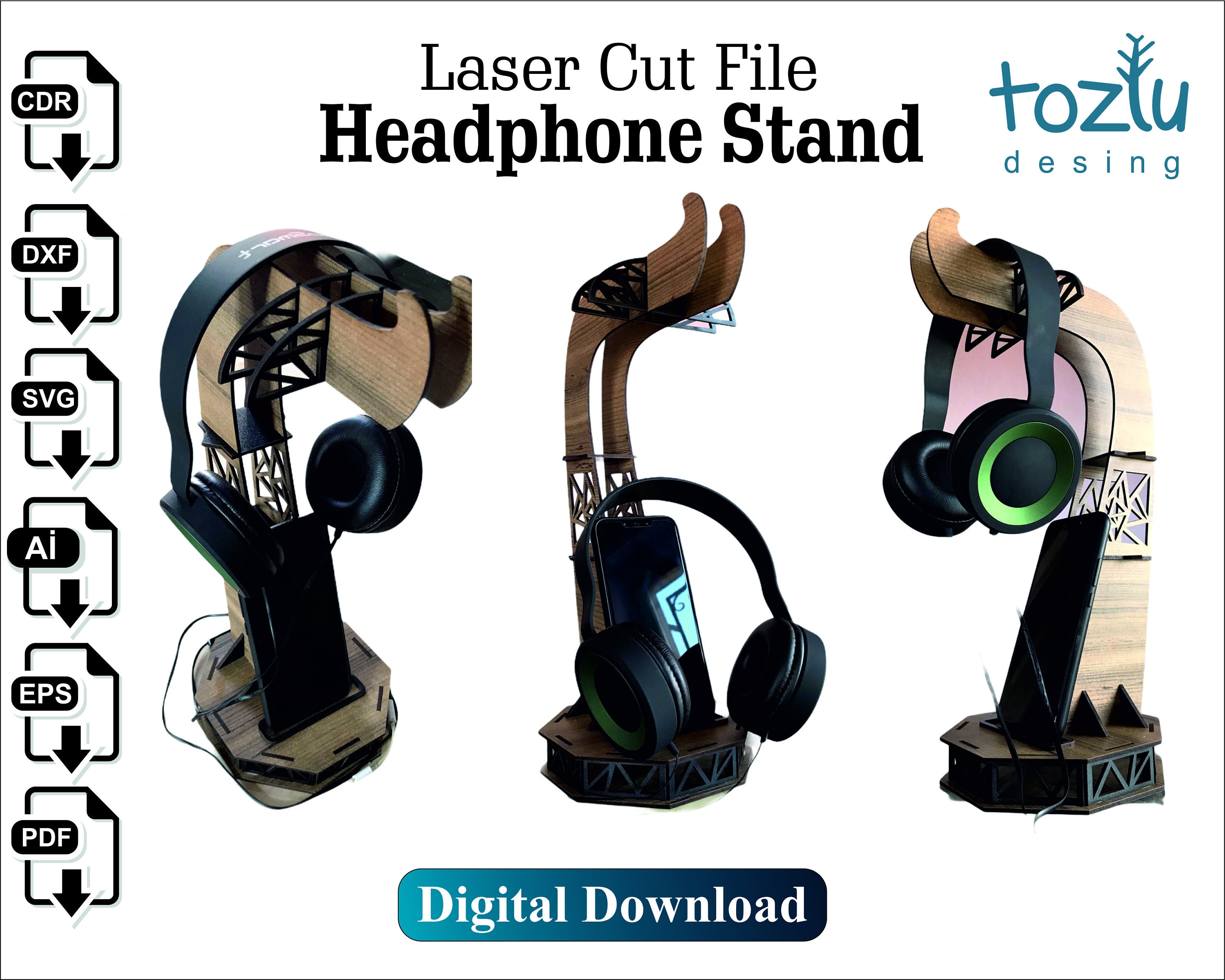 Headphone Laser Cut Vector File - Etsy