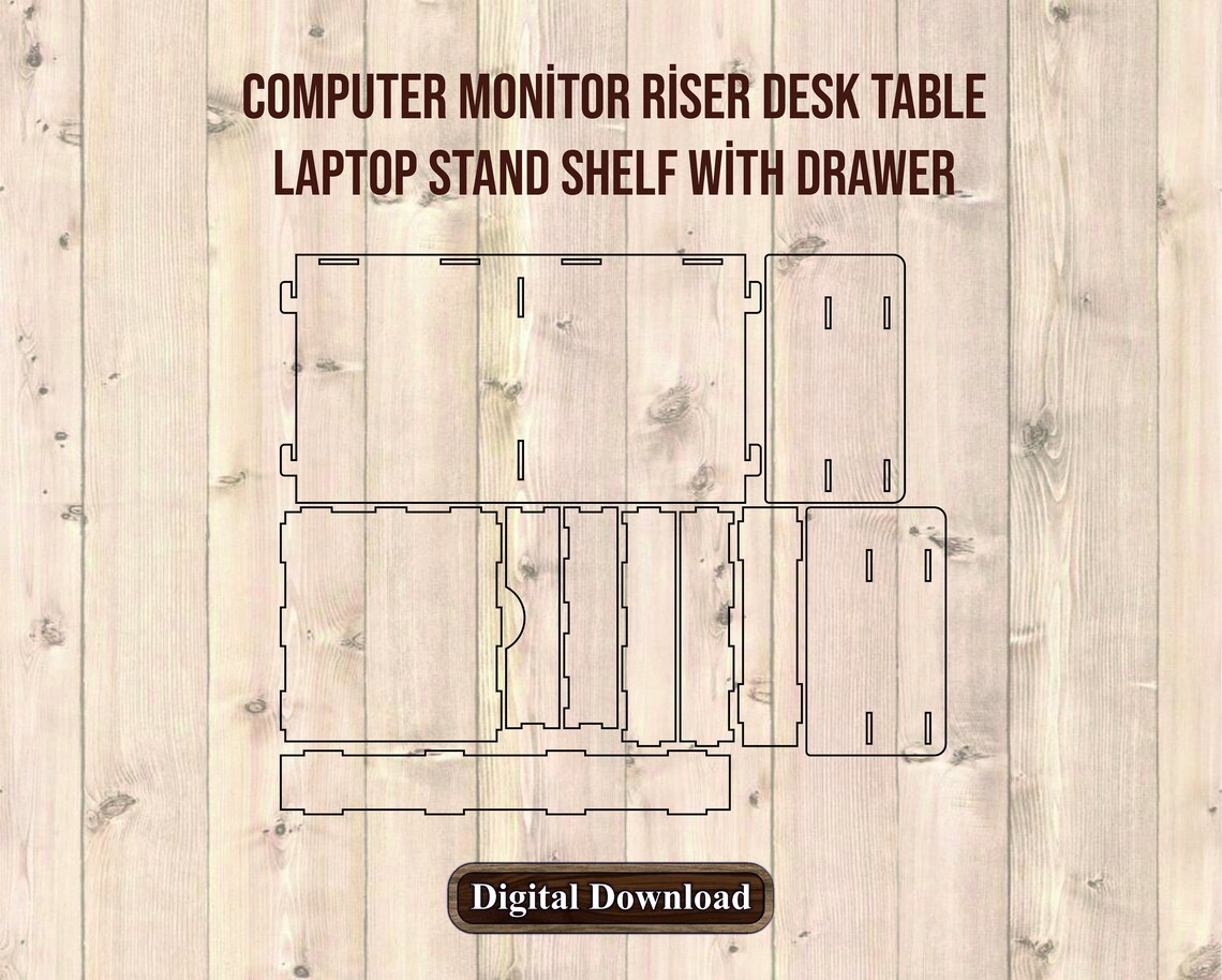 Laser Cut Computer Monitor Riser Desk Table Laptop Stand Shelf - Etsy