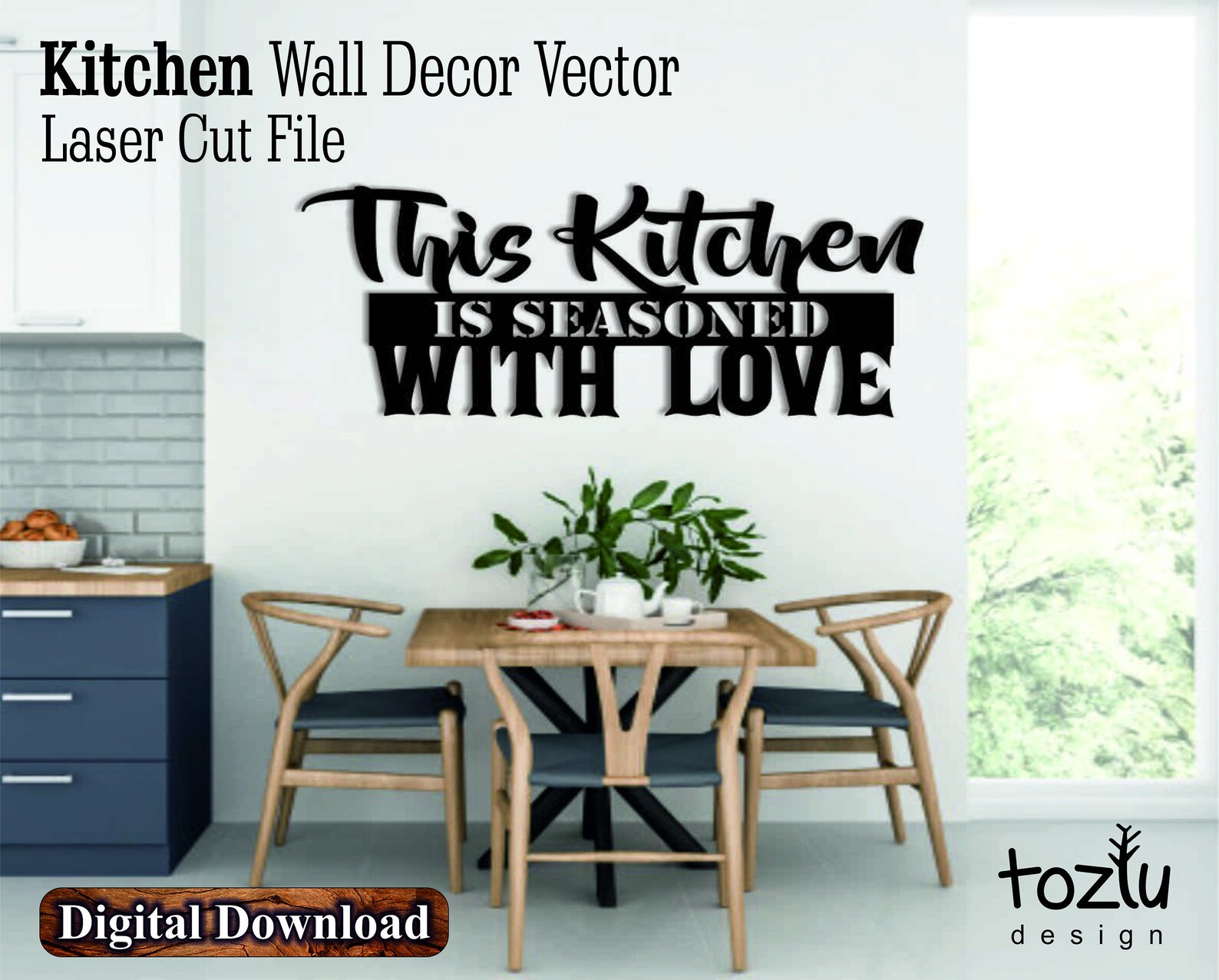Kitchen Laser Cut Wall Decor Vector Svg Cdr Dxf Ai Pdf Eps - Etsy