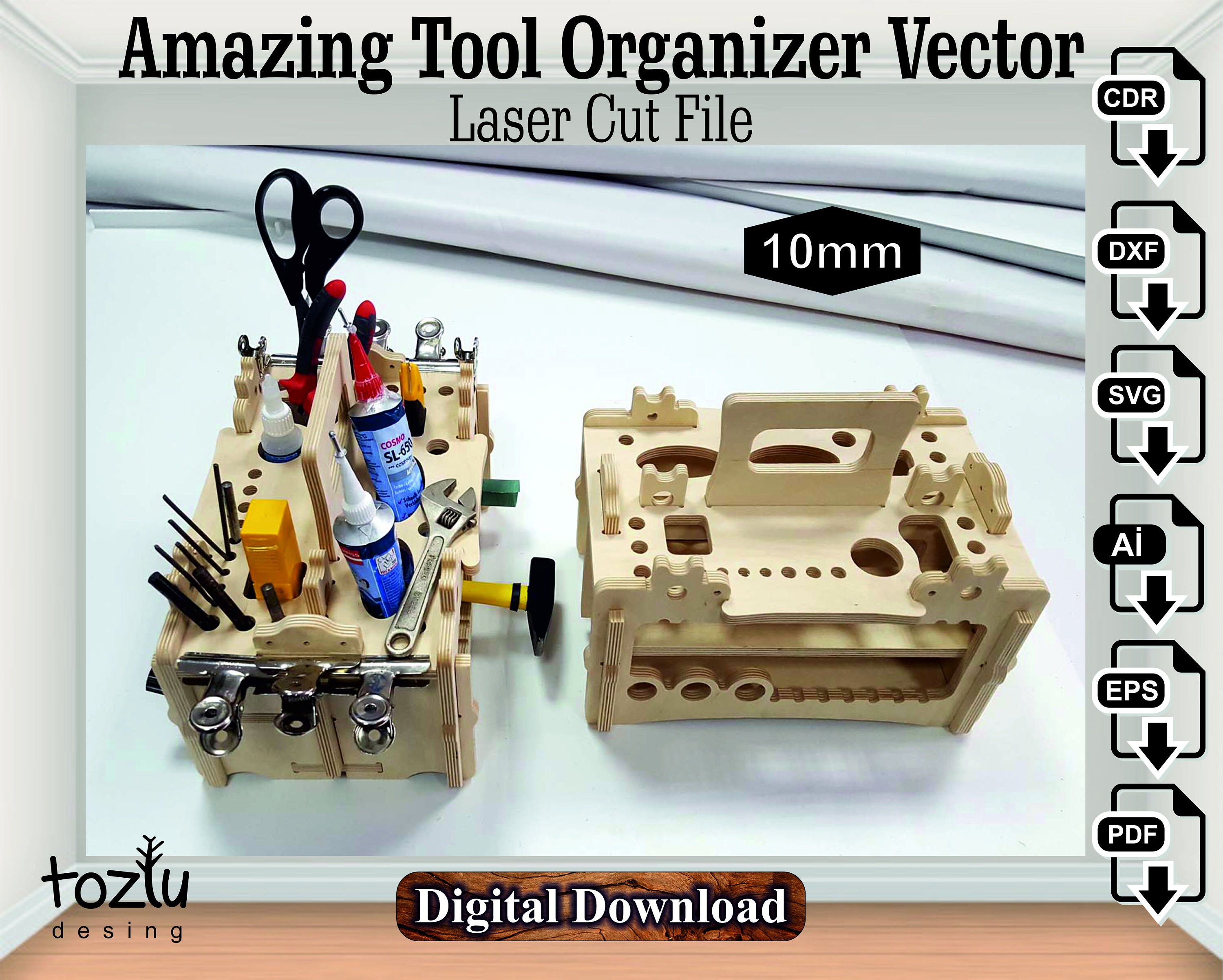 Organizer laser model file laser laser cut model cdr project cnc ...