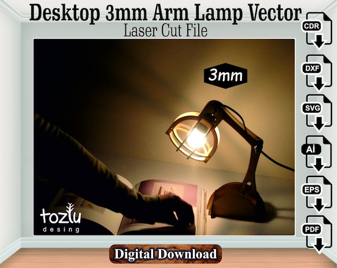 Laser Cut Vector, DXF, Desk Lamp, File for Laser Various Wooden Shades ...