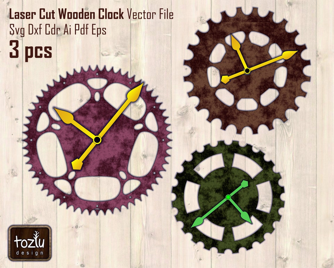 Laser Cut Wooden Clock Vector File (digital Download) - Etsy