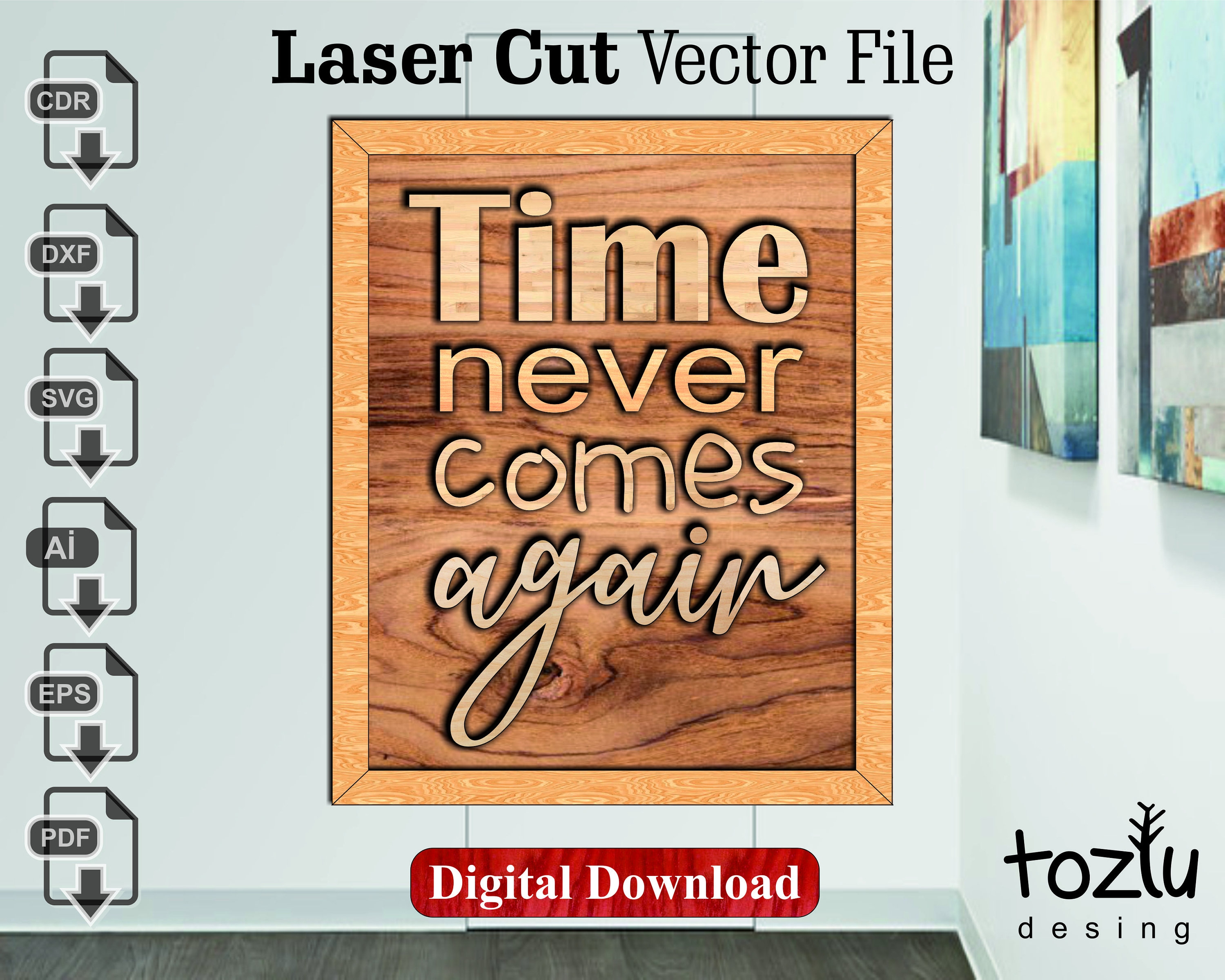 Wooden Desing Laser Cut Vector File Svg Cdr Dxf Eps Ai | Etsy