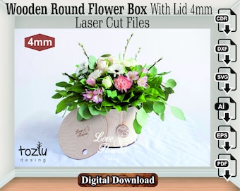 Flower Box Digital Dxf Laser Cut File - Etsy