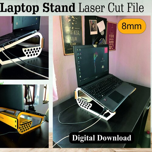 Wooden Laptop Stand Laser Cut Vector File Svg Dxf Cdr 8mm - Etsy
