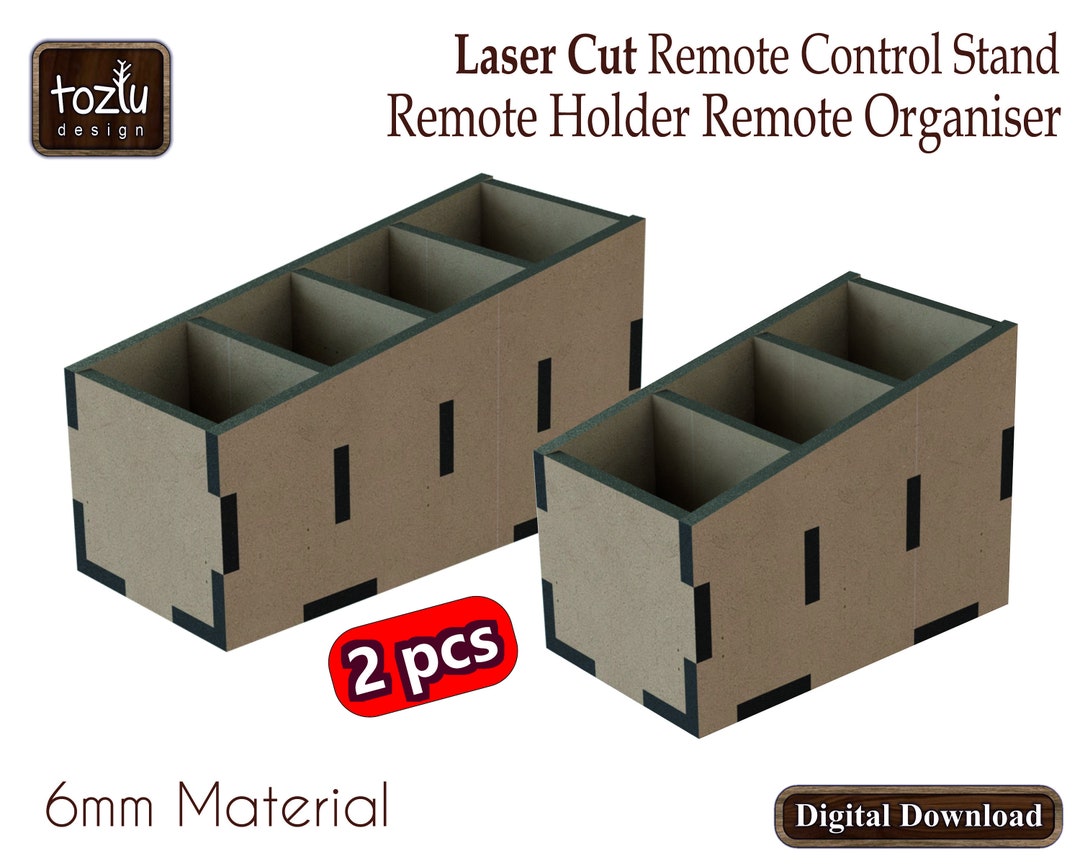 Laser Cut Remote Control Stand Remote Holder Remote Organiser Glowforge ...