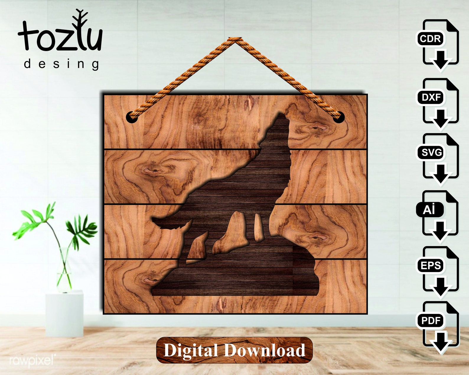 Wolf Laser Cut Vector File - Etsy