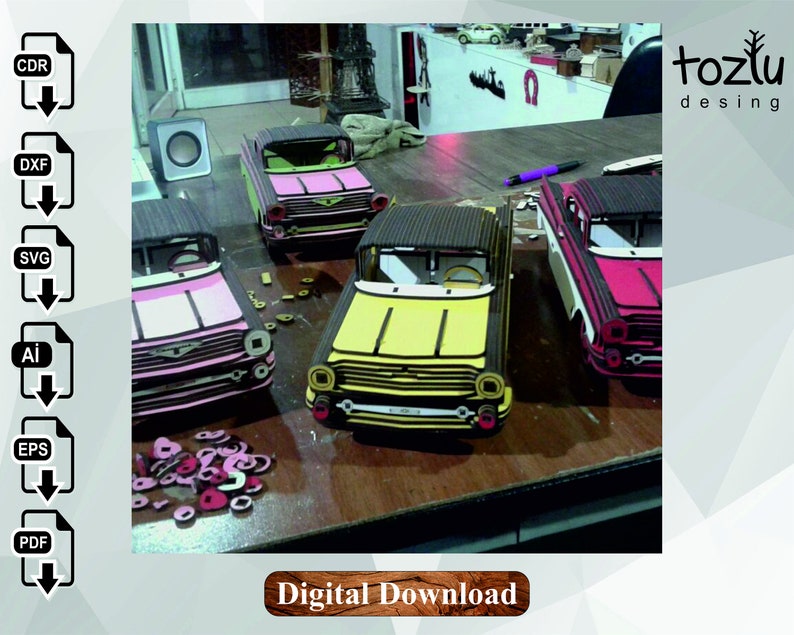 3mm Car Laser Cut Vector File Svg Cdr Dxf - Etsy