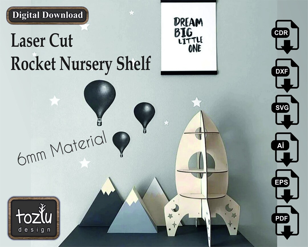 Laser Cut Rocket Nursery Shelf Design (digital Download) - Etsy