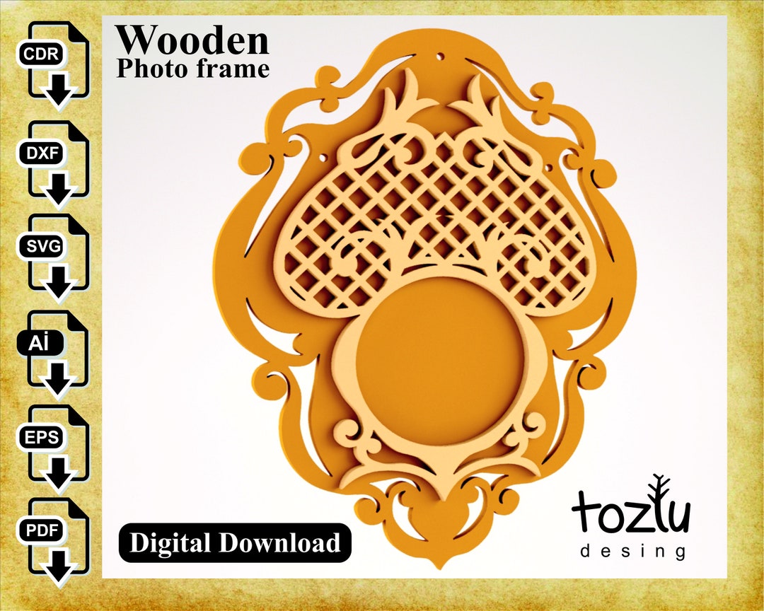 Wooden Photo Frame Vector Svg Cdr Ai Eps Svg - Etsy