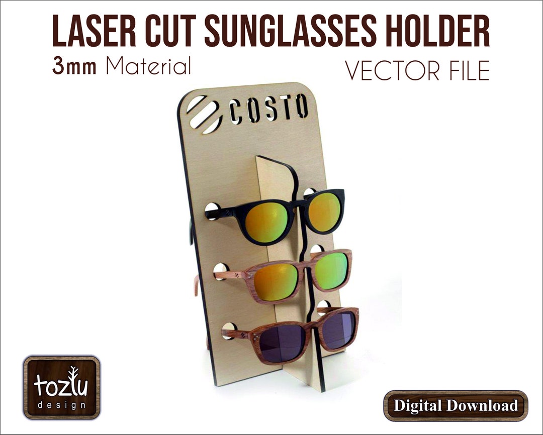 Laser Cut Sunglasses Holder Glowforge Svg Dxf Pdf Ai Cdr Vector File ...