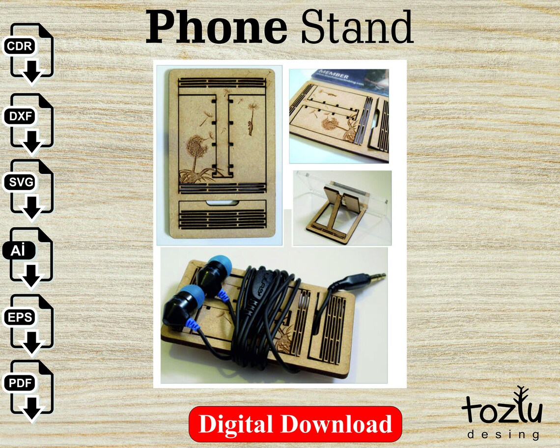 Phone Stand Vector Laser Cut File - Etsy
